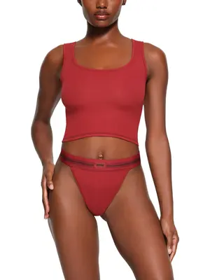 SKIMS SKIMS Cotton Rib Tank Brick Multi