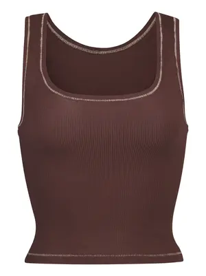 SKIMS SKIMS Cotton Rib Tank Chocolate
