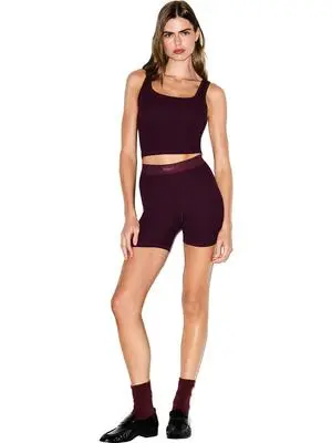 SKIMS Cotton Rib Tank - Currant