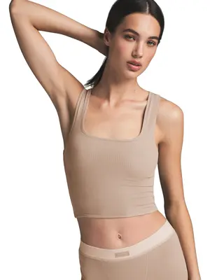 SKIMS SKIMS Cotton Rib Tank Latte