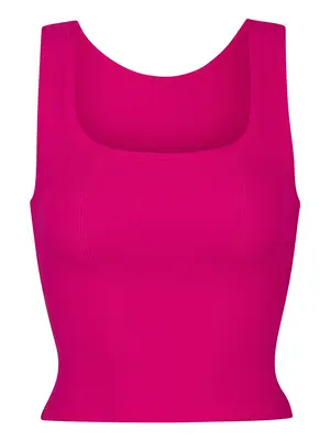 SKIMS SKIMS Cotton Rib Tank Raspberry