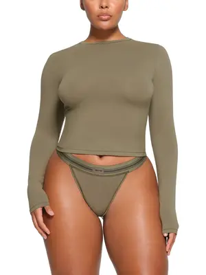 SKIMS Long Sleeve T-Shirt Army