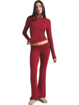 SKIMS Long Sleeve Cotton Jersey T-Shirt Brick