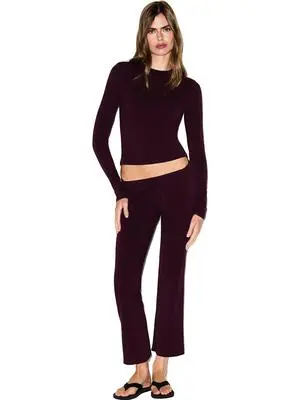 SKIMS Long Sleeve T-Shirt Currant