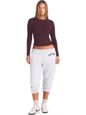SKIMS SKIMS Cotton Jersey Long Sleeve T-Shirt Currant