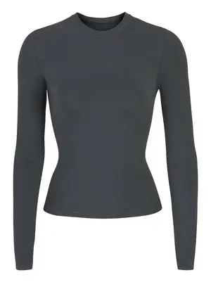 SKIMS Long Sleeve T-Shirt Deep Sea