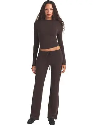 SKIMS Cotton Jersey Long Sleeve T-Shirt Espresso
