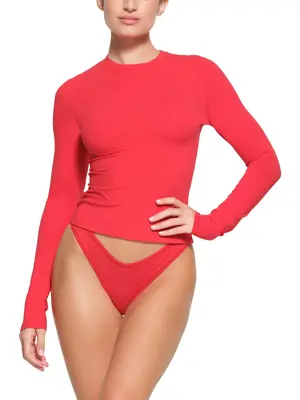 SKIMS Long Sleeve T-Shirt Red