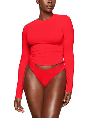 SKIMS Long Sleeve T-Shirt Ruby