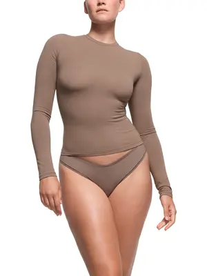 SKIMS Long Sleeve T-Shirt Truffle