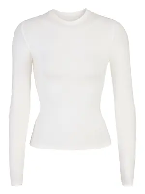 SKIMS SKIMS Cotton Jersey Long Sleeve T-Shirt White