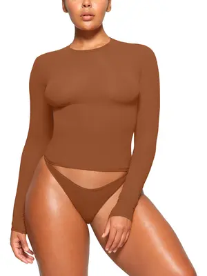 SKIMS SKIMS Long Sleeve T-Shirt Bronze