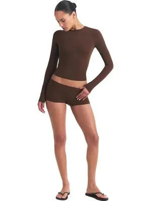 SKIMS Long Sleeve T-shirt - Cocoa