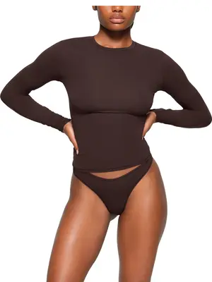 SKIMS SKIMS Long Sleeve T-Shirt Espresso