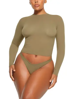 SKIMS SKIMS Long Sleeve T-Shirt Khaki