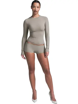 SKIMS SKIMS Long Sleeve T-Shirt Smoke