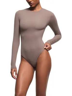 SKIMS Fits Everybody Long Sleeve Crew Neck Bodysuit Amethyst