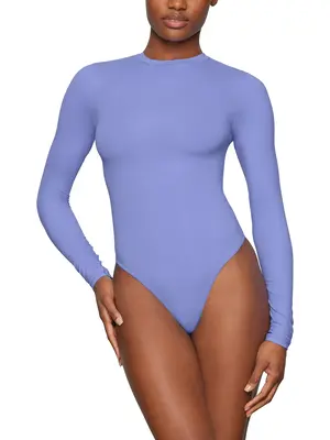 SKIMS Fits Everybody Long Sleeve Crew Neck Bodysuit Cielo
