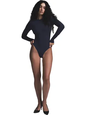 SKIMS SKIMS Long Sleeve Crew Neck Bodysuit Navy