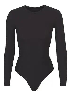 SKIMS Long Sleeve Crew Neck Bodysuit - Onyx