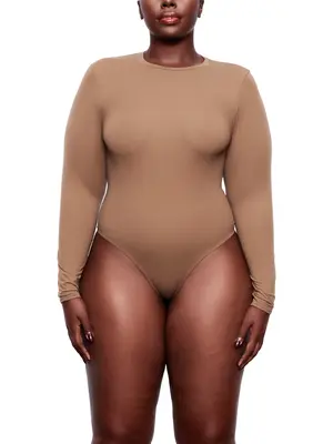 SKIMS Fits Everybody Long Sleeve Crew Neck Bodysuit Oxide