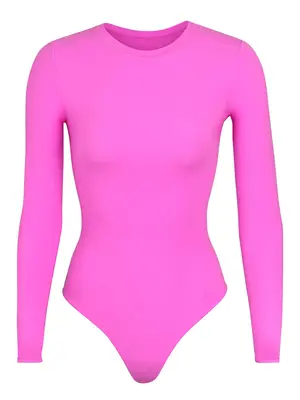 SKIMS Fits Everybody Long Sleeve Crew Neck Bodysuit Purple
