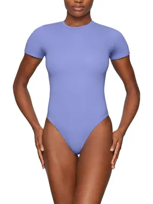 SKIMS SKIMS Fits Everybody Short Sleeve Bodysuit Cielo
