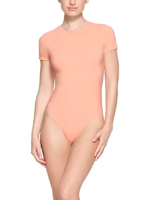SKIMS SKIMS Fits Everybody Short Sleeve Bodysuit Faded Nectar
