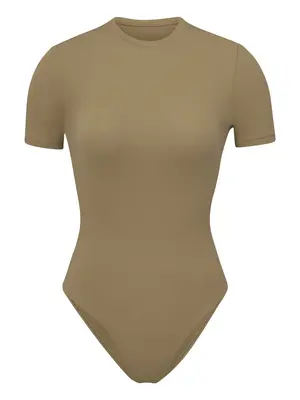 SKIMS SKIMS Fits Everybody Short Sleeve Bodysuit Khaki