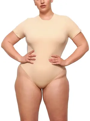 SKIMS SKIMS Fits Everybody Short Sleeve Bodysuit Sand
