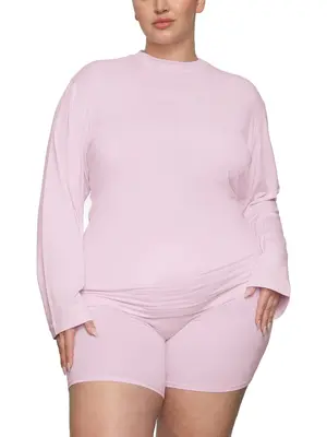 SKIMS Boyfriend Long Sleeve T-Shirt Cherry Blossom