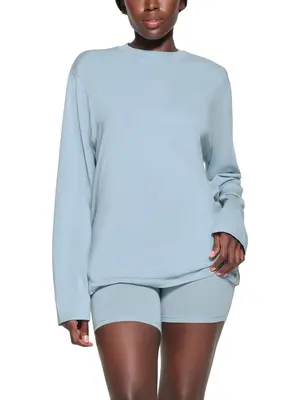 SKIMS Boyfriend Long Sleeve T-Shirt Denim