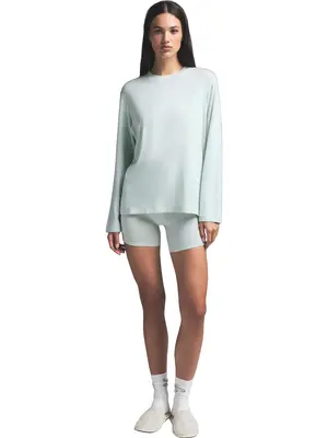 SKIMS Boyfriend Long Sleeve T-Shirt Frost