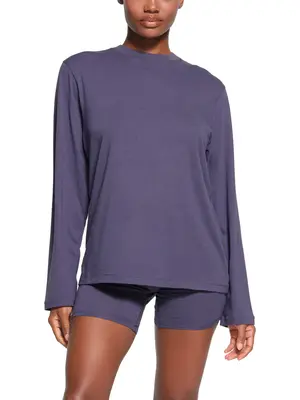 SKIMS Boyfriend Long Sleeve T-Shirt Sleet