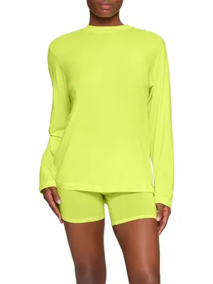 SKIMS Boyfriend Long Sleeve T-Shirt Yellow Highlighter