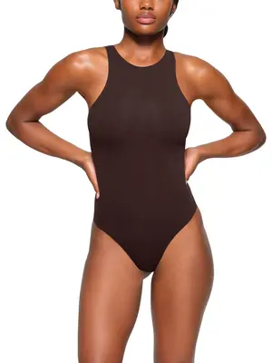 SKIMS High Neck Bodysuit Espresso