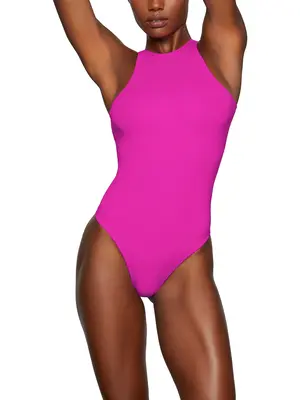 SKIMS High Neck Bodysuit Fuchsia