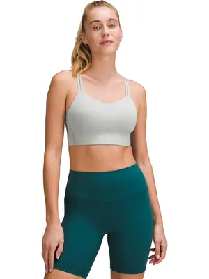 Lululemon Like A Cloud Longline Bra Heathered Jade Grey