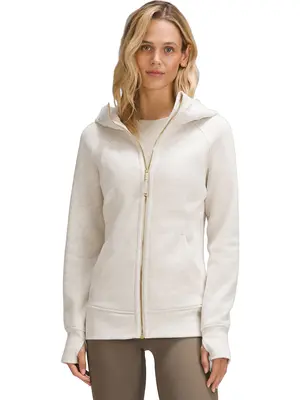 Lululemon Scuba Full-Zip Hoodie Heathered Bone/gold