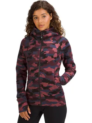 Lululemon Scuba Full-Zip Hoodie Heritage 365 Camo Smoky Red Night Sea Multi