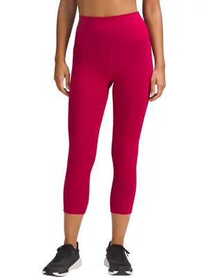 Lululemon Wunder Train High-Rise Crop 21 Ruby Red