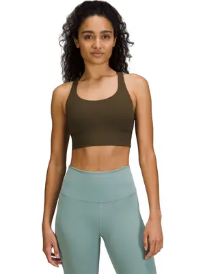 Lululemon Energy Longline Bra Dark Olive