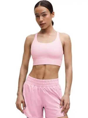 Lululemon Energy Longline Bra - Pink Organza