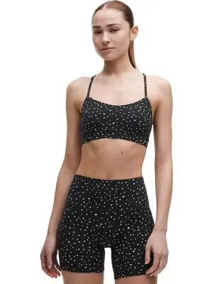Lululemon Flow Y Bra Nulu - Heart Scatter Dot Print White Black