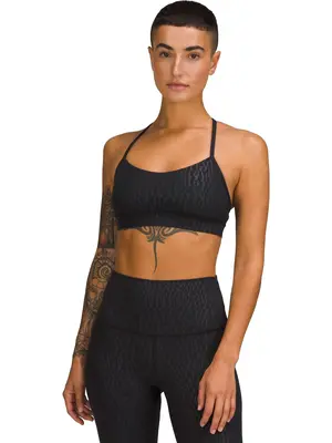 Lululemon Flow Y Bra Nulu Segment Emboss Black