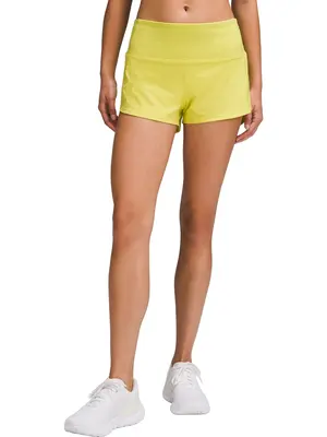 Lululemon Speed Up High-Rise Lined Short 2.5" Yellow Serpentine
