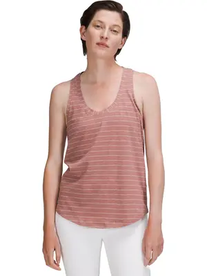 Lululemon Lululemon Love Tank Top Short Serve Stripe Heathered Spiced Chai White