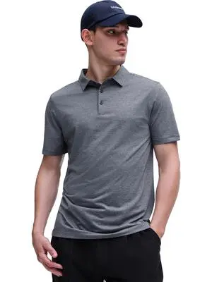 Lululemon Evolution Short-sleeve Polo Shirt Heathered Black