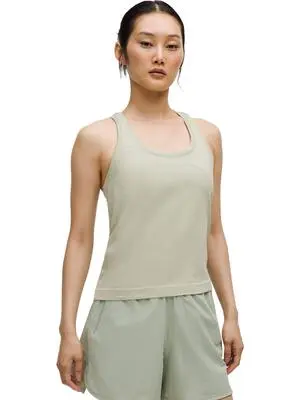 Lululemon Swiftly Tech Racerback Tank Top 2.0 Spandex Stripe Fog Green/white
