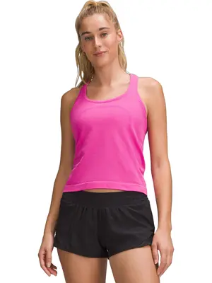 Lululemon Swiftly Tech Racerback Tank Top 2.0 Spandex Stripe Pow Pink/sakura Pink